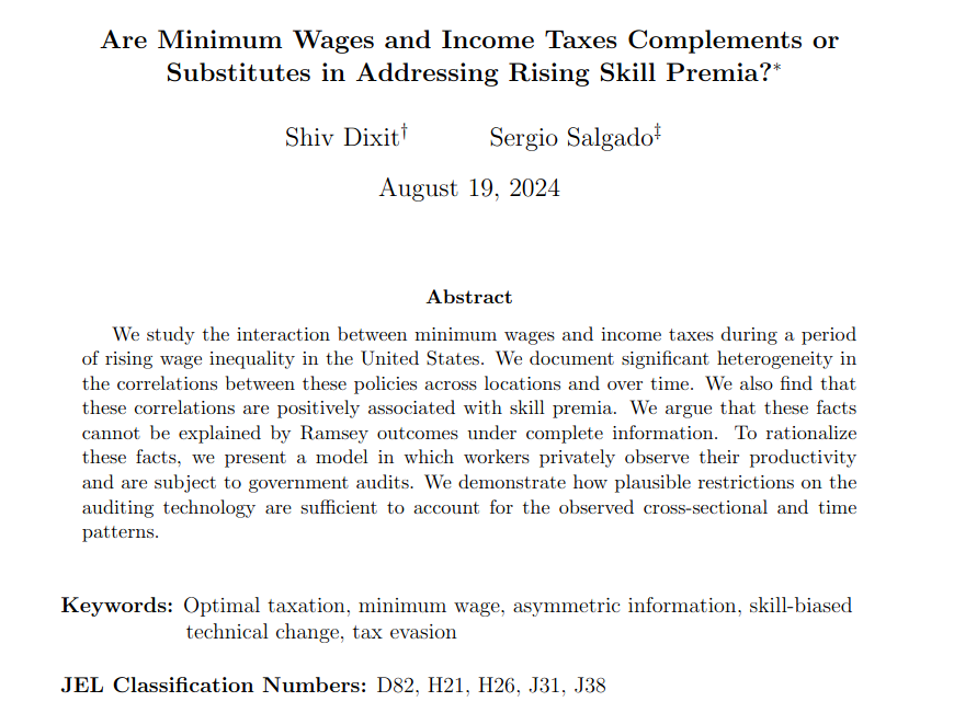 Are Minimum Wages and Income Taxes Complements or Substitutes in ...